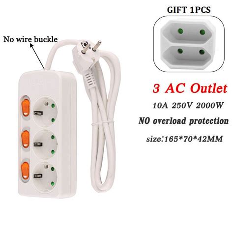 Hight Extension Cord Socket Eu Plug Socket Separat Vicedeal