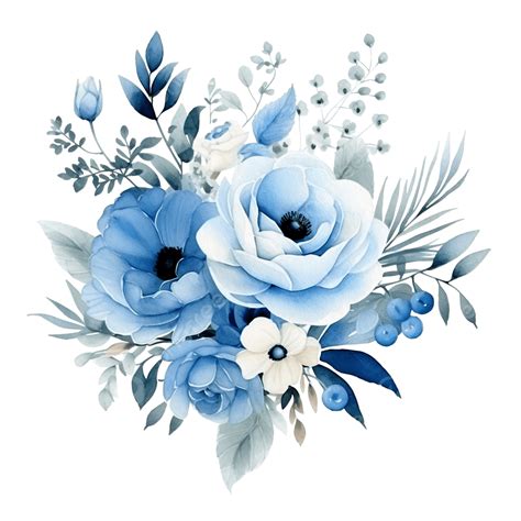 Blue Flower Bouquet Clipart 58700 Blue Flowers Bouquet Stock