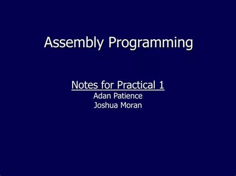 PPT Assembly Programming PowerPoint Presentation Free Download ID