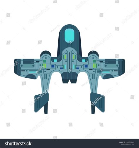 Space Ship Top View Vector Icon Stock Vector Royalty Free 1426750442