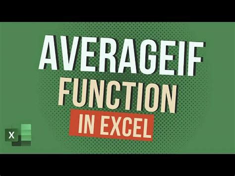 How To Use The Averageif Function In Excel With Examples 🔥🔥🔥