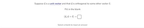 Solved Suppose U Is A Unit Vector And That U Is Orthogonal Chegg