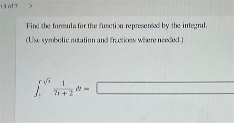 Solved Find The Formula For The Function Represented By The