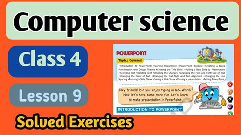 Class 4 Computer Science Qa Chapter 9 Power Point Army Public School
