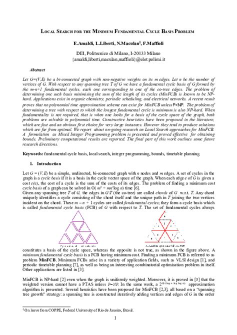 pdf local search for the minimum fundamental cycle basis problem