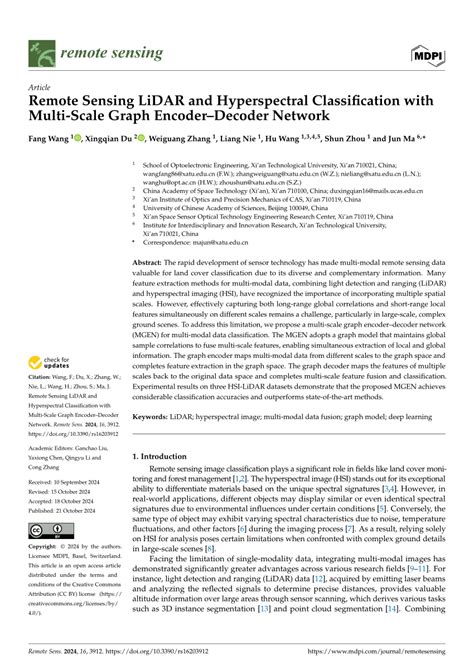 Pdf Remote Sensing Lidar And Hyperspectral Classification With Multi