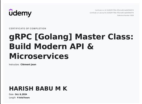harish babu m k on linkedin completed golang build modern api