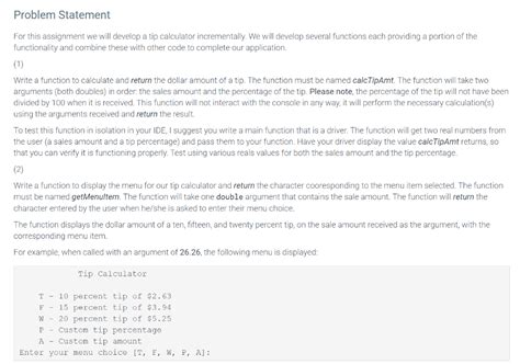 Solved Problem Statement For This Assignment We Will Develop Chegg Com