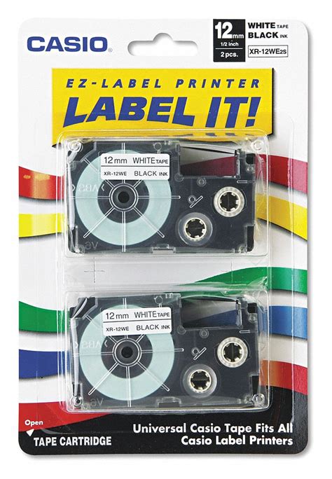 Casio Cassette 2mm Bk On Wht For Kl Series Pk2 43pe41 Xr12we2s