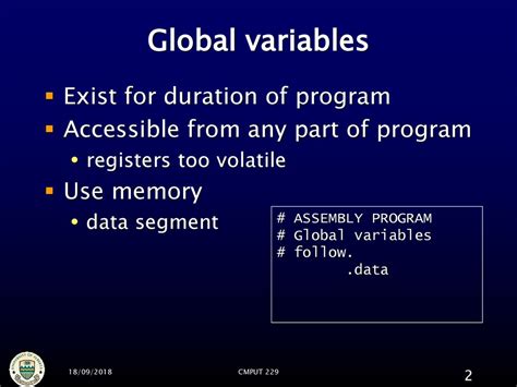 In this lecture Global variables Local variables System stack - ppt download