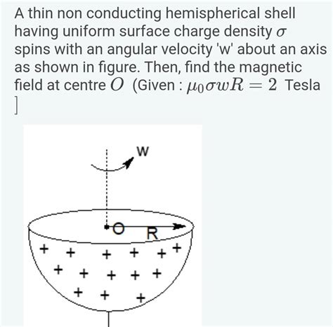 A Thin Non Conducting Hemispherical Shell Having Uniform Surface Charge D