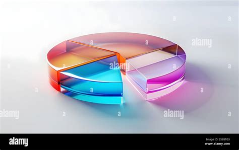 This Image Showcases A Sleek And Modern 3d Pie Chart With Each Segment Illuminated In Vibrant