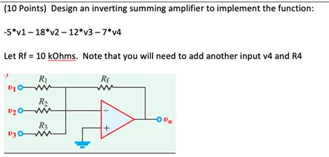 Solved 10 Points Design An Inverting Summing Amplifier To