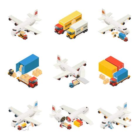 Logistics Isometric Set Royalty Free Vector Image