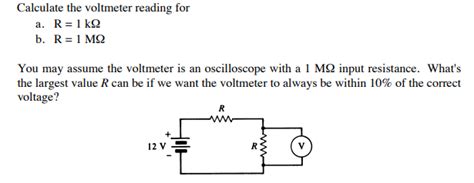 Solved Calculate The Voltmeter Reading For A R 1 K Ohm Chegg Com