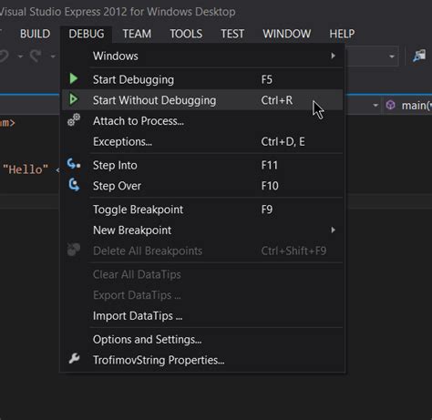 Start Without Debugging Shortcut Does Not Work In Visual Studio Stack Overflow