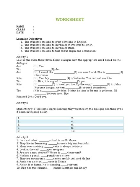 Worksheet Name Class Date Pdf