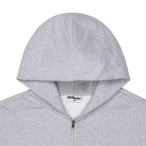 600 Gsm Heather Grey Zip Up Hoodie Lucidblanks