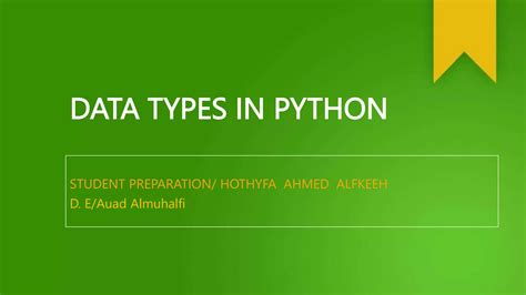 Data Type In Pythonpptx