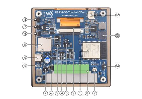 ESP32 S3 4 inča Touch ekran 480480 32 Bit LX7 Dual Core WiFi Bluetooth ESP32 sa ekranom