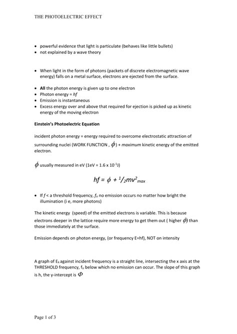 The Photoelectric Effect