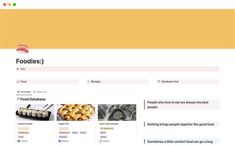 Foodies Template By Rr Notion Marketplace