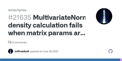 Multivariatenormal Density Calculation Fails When Matrix Params Are Used · Issue 21635 · Sympy