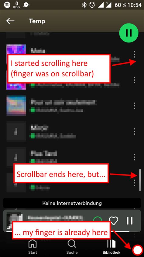 scrolling doesn t work properly in playlists the spotify community