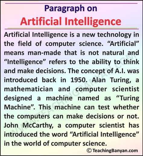 Paragraph On Artificial Intelligence In English Long And Short Paragraphs
