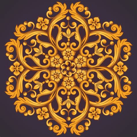 Round Design Element On Brown Background Stock Vector Illustration Of
