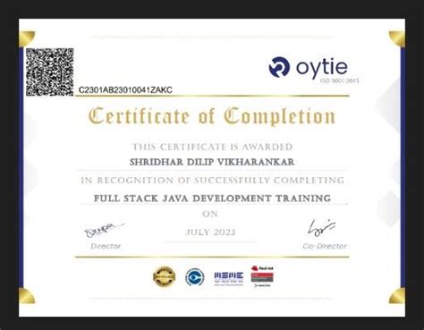 Shridhar Vikharankar On Linkedin Java Fullstackdeveloper Certified