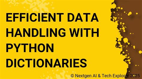 Efficient Data Handling With Python Dictionaries Youtube