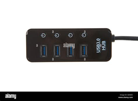 Dark Usb Hub Isolated On White Background Stock Photo Alamy