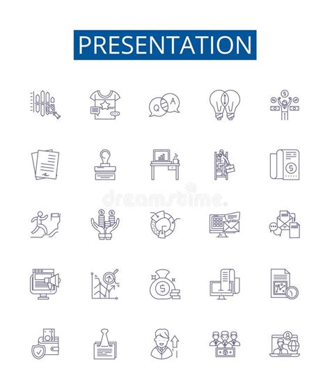 Presentation Line Icons Signs Set Design Collection Of Presentation Speech Talk Slideshow