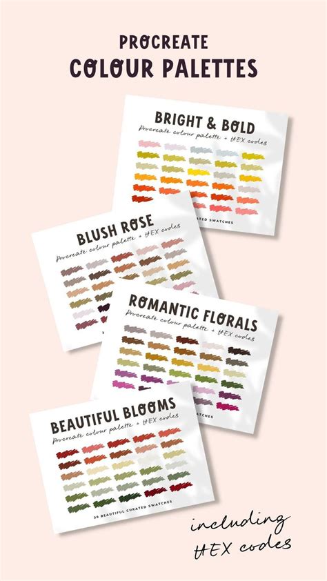 Procreate Colour Palette Color Swatches Digital Art HEX Codes Branding Color Palette