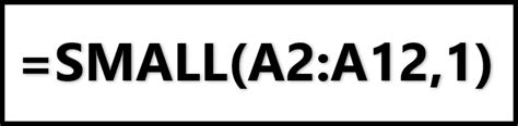 find the smallest value from a range smallest number in excel formula