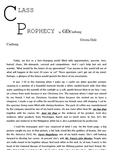 Class Prophecy Pdf