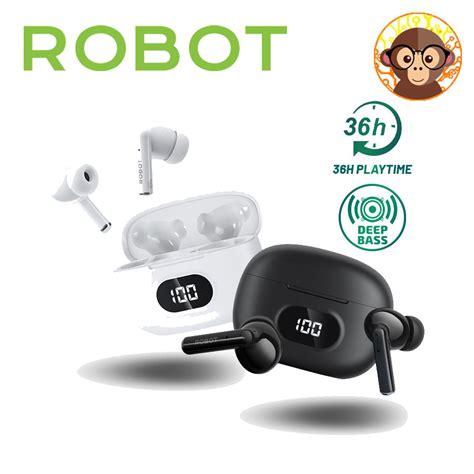 Jual Earphone Tws Robot T70 Headset Deep Bass Led Display Bluetooth 5 3 Wireless Original