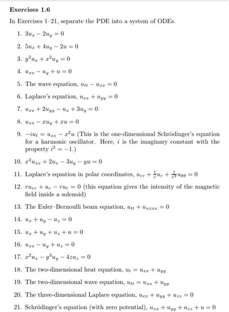 Solved In Exercises 1 21 Separate The Pde Into A System Of