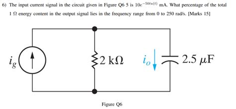solved 6 the input current signal in the circuit given in