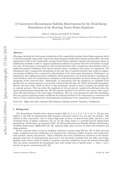 Pdf A Conservative Discontinuous Galerkin Discretization For The Total Energy Formulation Of