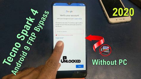 Remove Google Account Tecno Spark 4 FRP Bypass Without PC YouTube