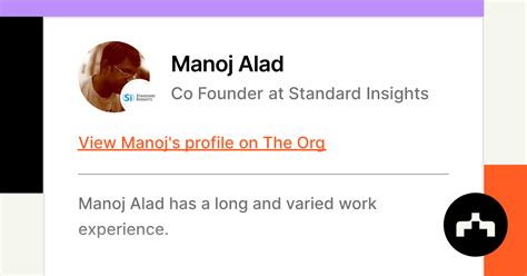 manoj alad co founder at standard insights the org