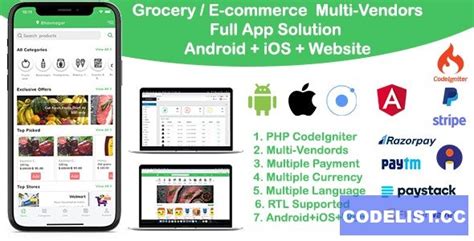 Grocery Delivery Services Ecommerce Multi Vendorsandroid Ios Website Ionic 5