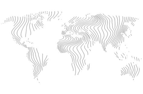Abstract World Map Vector Illustration Of Striped Gray Colored Map