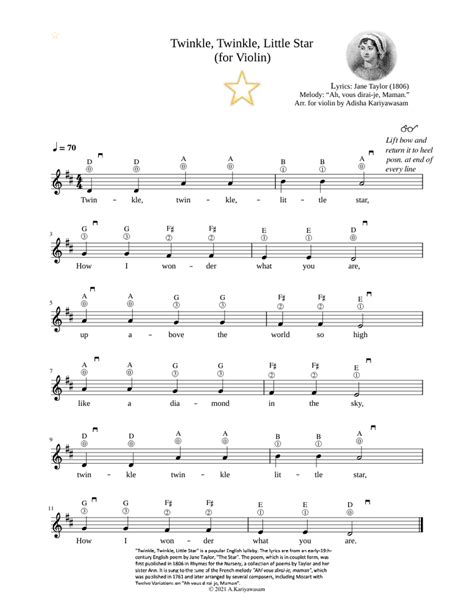 Twinkle Twinkle Little Star For Violin Sheet Music For Violin Solo