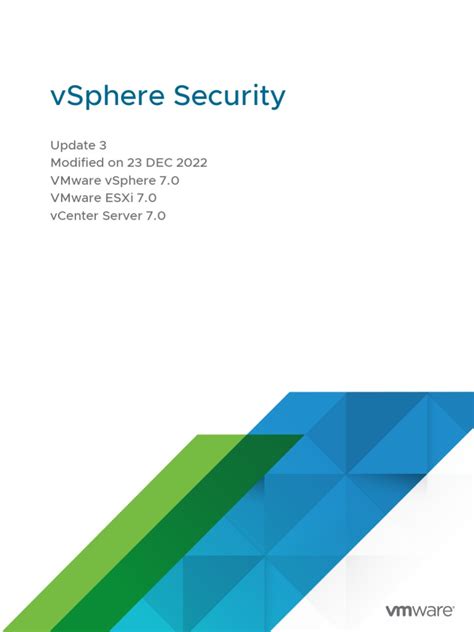 Vsphere Esxi Vcenter Server 703 Security Guide Pdf Computer Network