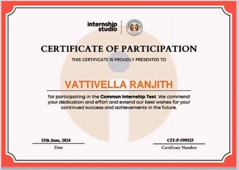 ranjith v on linkedin i recently participated in the common internship