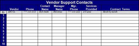 11 Free Vendor List Templates Word Excel Formats