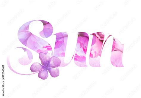 Pink Flowers Texture Text Effect Stock Template Adobe Stock